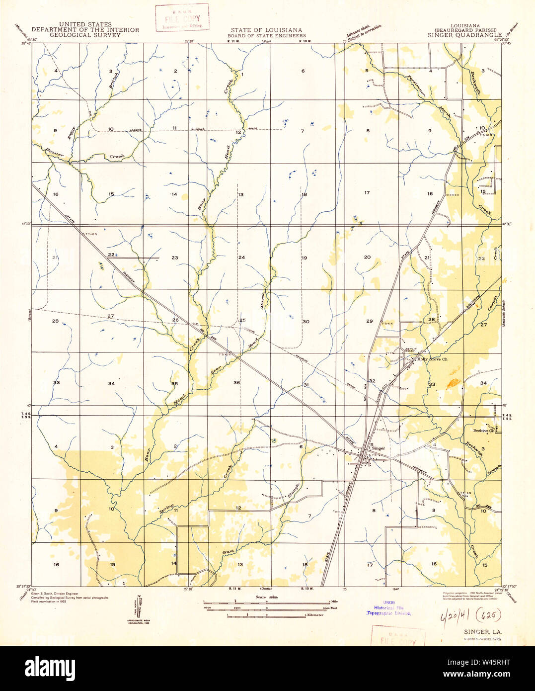 Singer louisiana map hi-res stock photography and images - Alamy