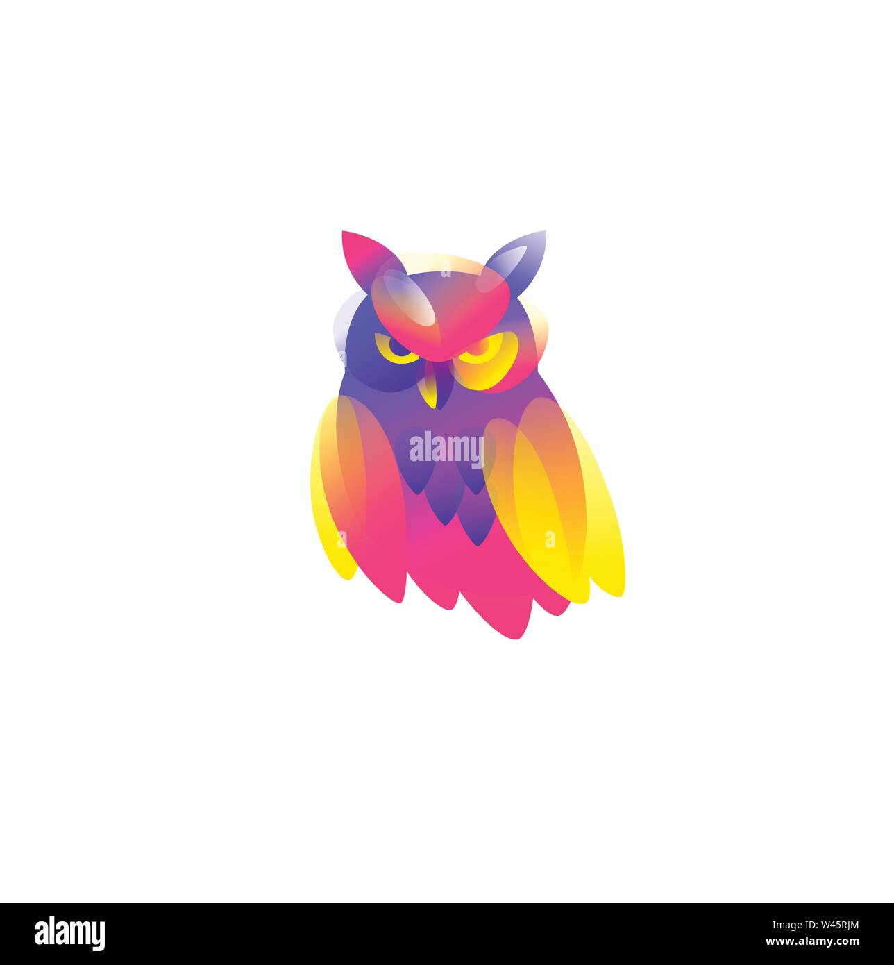 Icon of an owl. Vector flat icon. Illustration of a smart owl. Image is ...