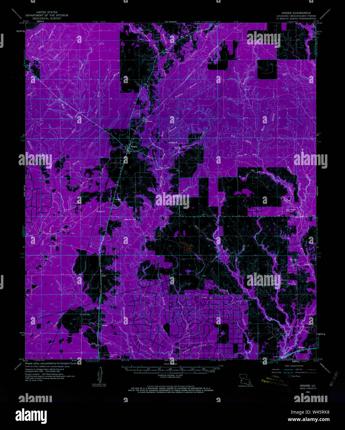 Singer louisiana map hi-res stock photography and images - Alamy