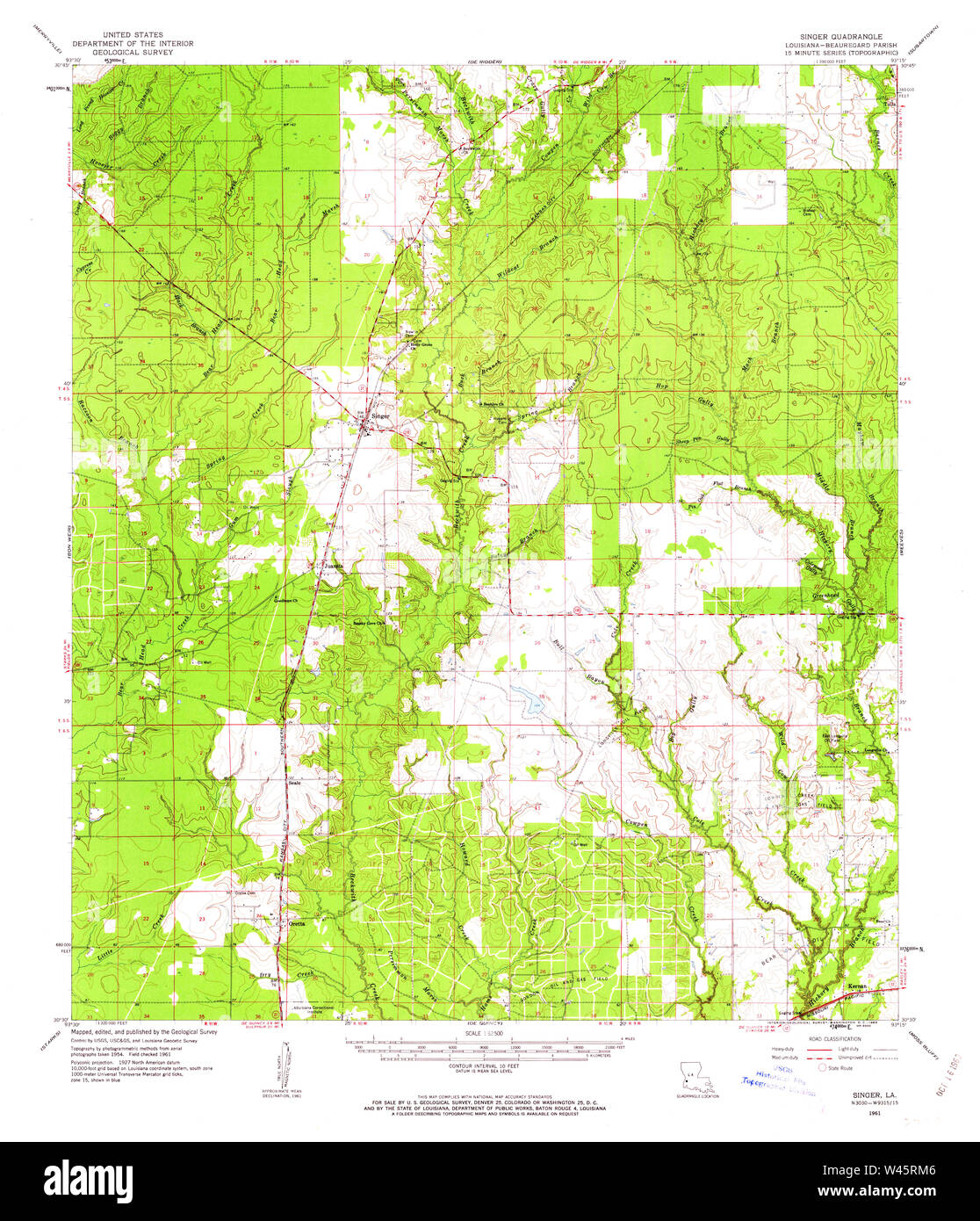 Singer louisiana map hi-res stock photography and images - Alamy