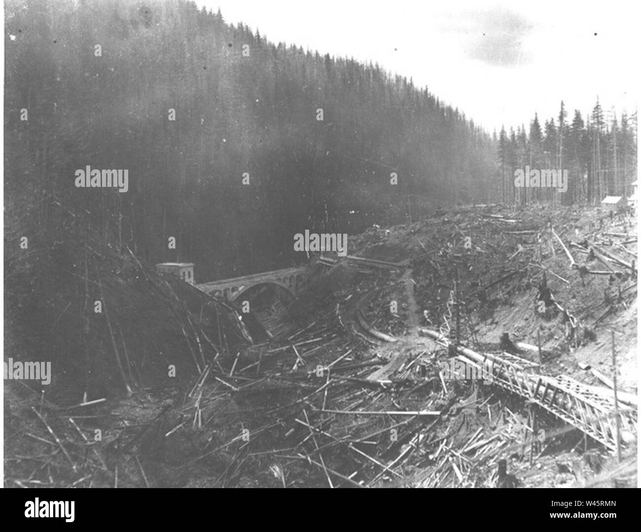 Construction below dam on the Cedar River Washington April 25 1915 ...