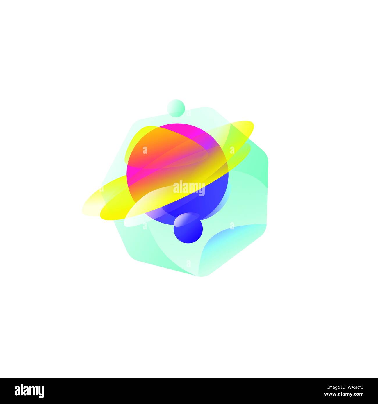 Illustration of the planet Saturn. Gradient flat icon. The planet of ...
