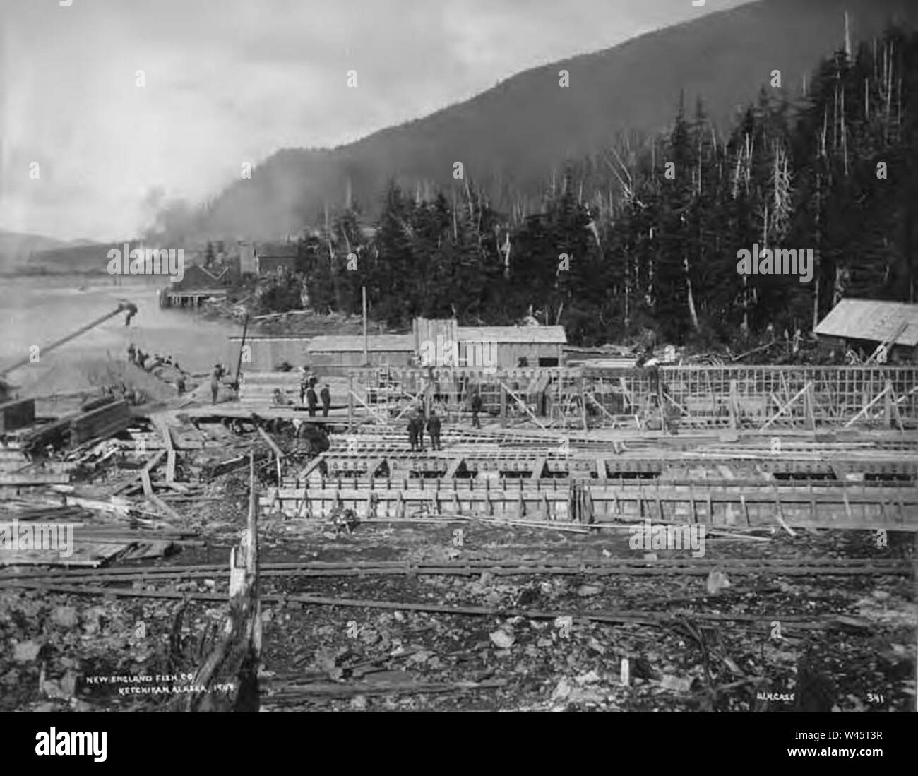 Construction of New England Fish Company cold storage plant in ...