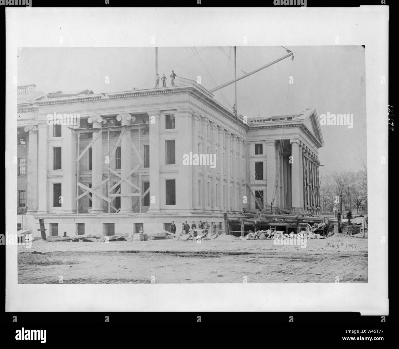 Construction of the U.S. Treasury Building, Washington, D.C Stock Photo ...