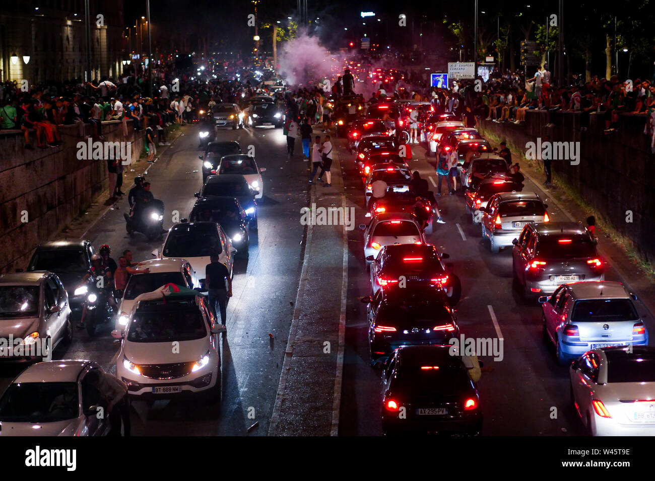 Algerian supporters celebrate after the end of 2019 Africa Cup of ...