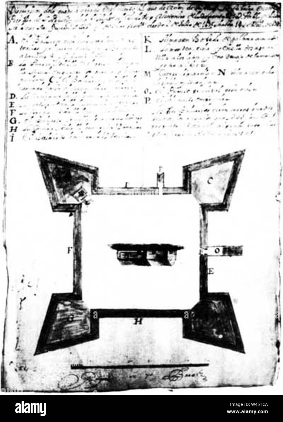 Construction Plan of Castillo de San Marco 1677 Stock Photo - Alamy