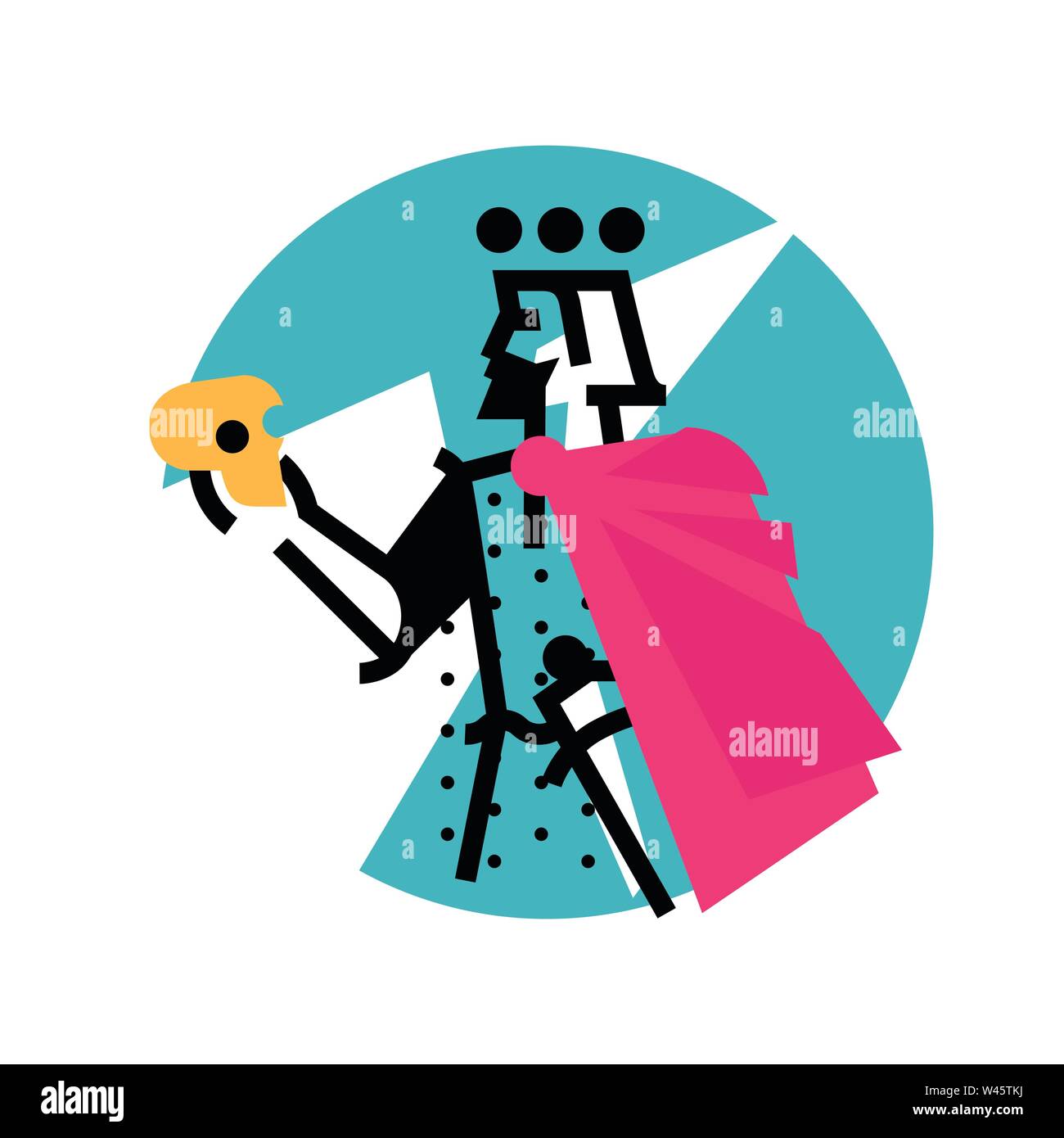 Logo for theatrical studio. Illustration of a Hamlet with a skull. The ...