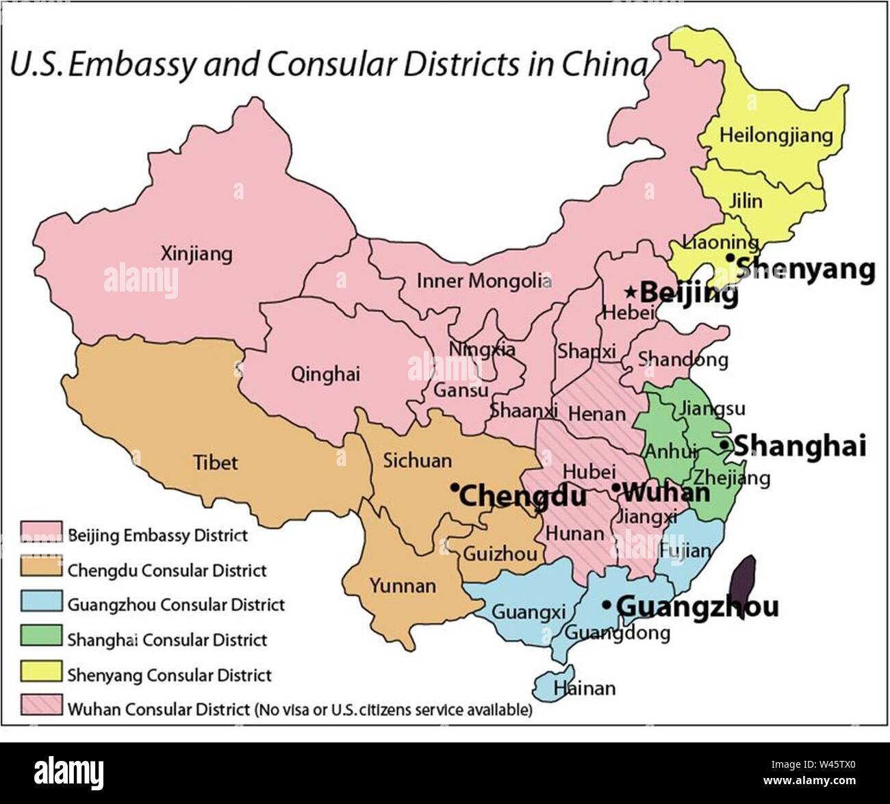 Consular District of China Map Stock Photo - Alamy Consular District of China Map Stock Photo - Alamy