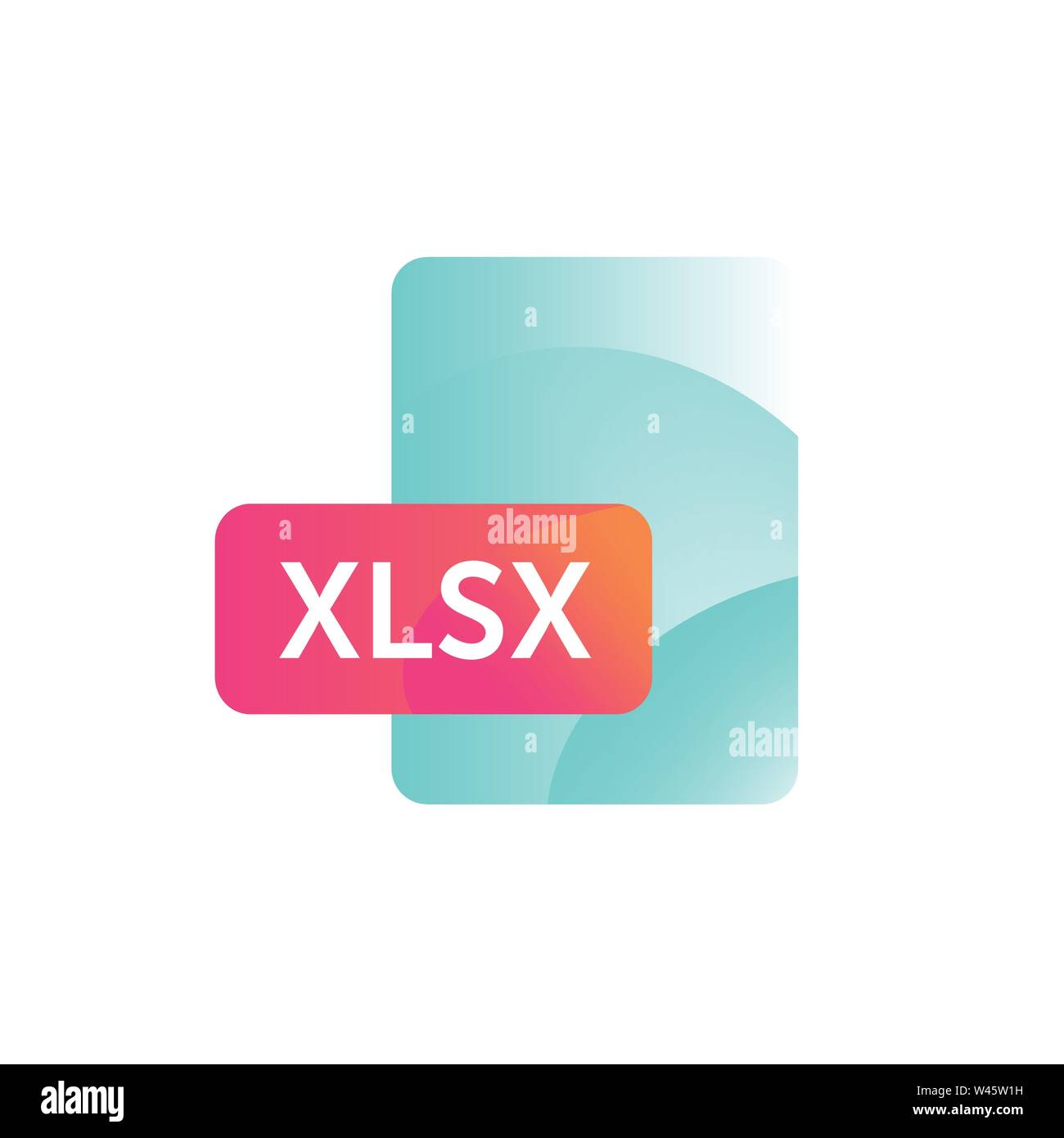 XLSX format icon. Vector. Gradient flat style. Bright, fashionable illustration of icons. Image ...