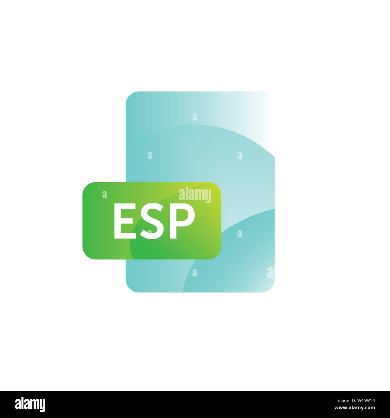 ESP format icon. Vector. Gradient flat style. Bright, fashionable ...