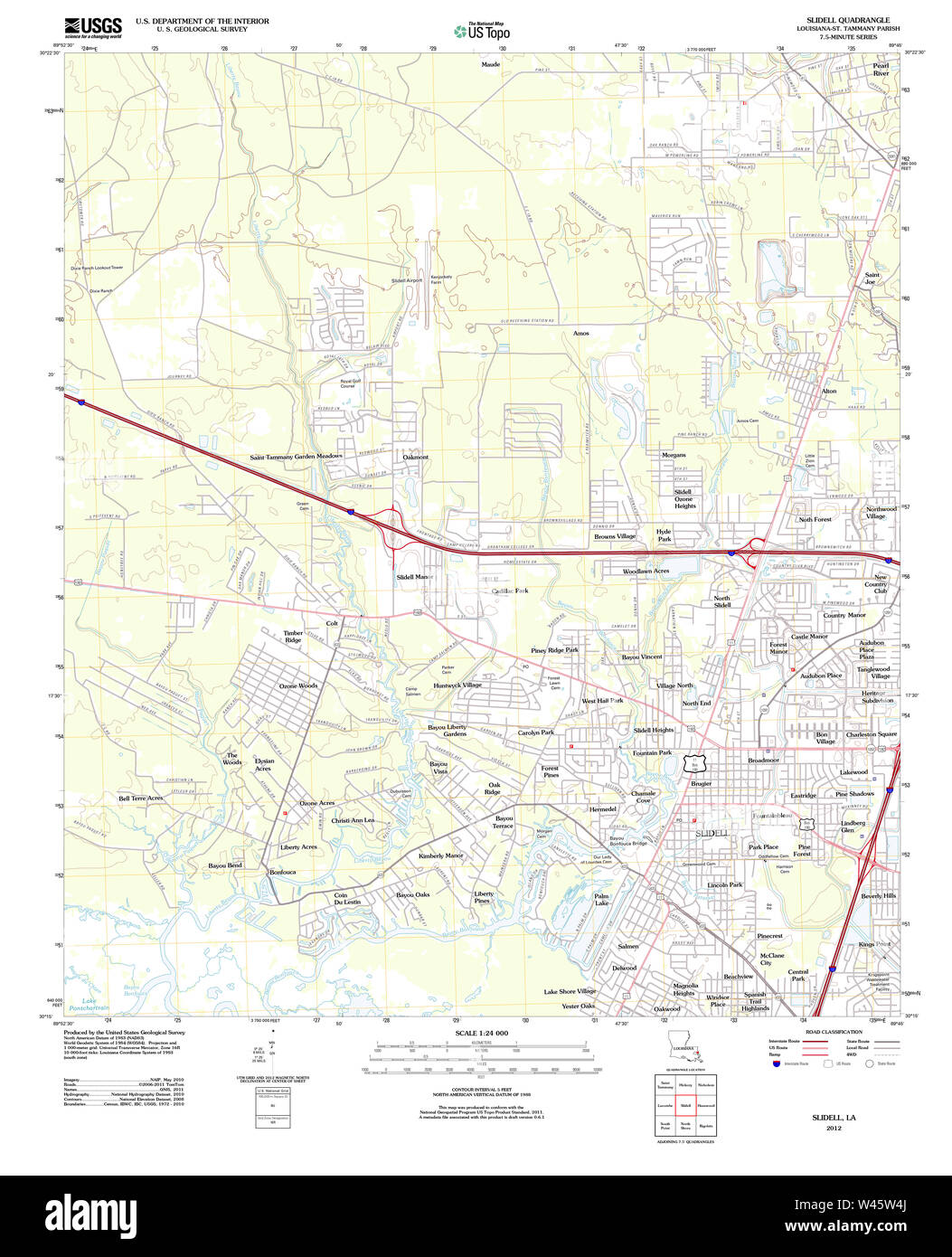 Slidell louisiana map hi-res stock photography and images - Alamy