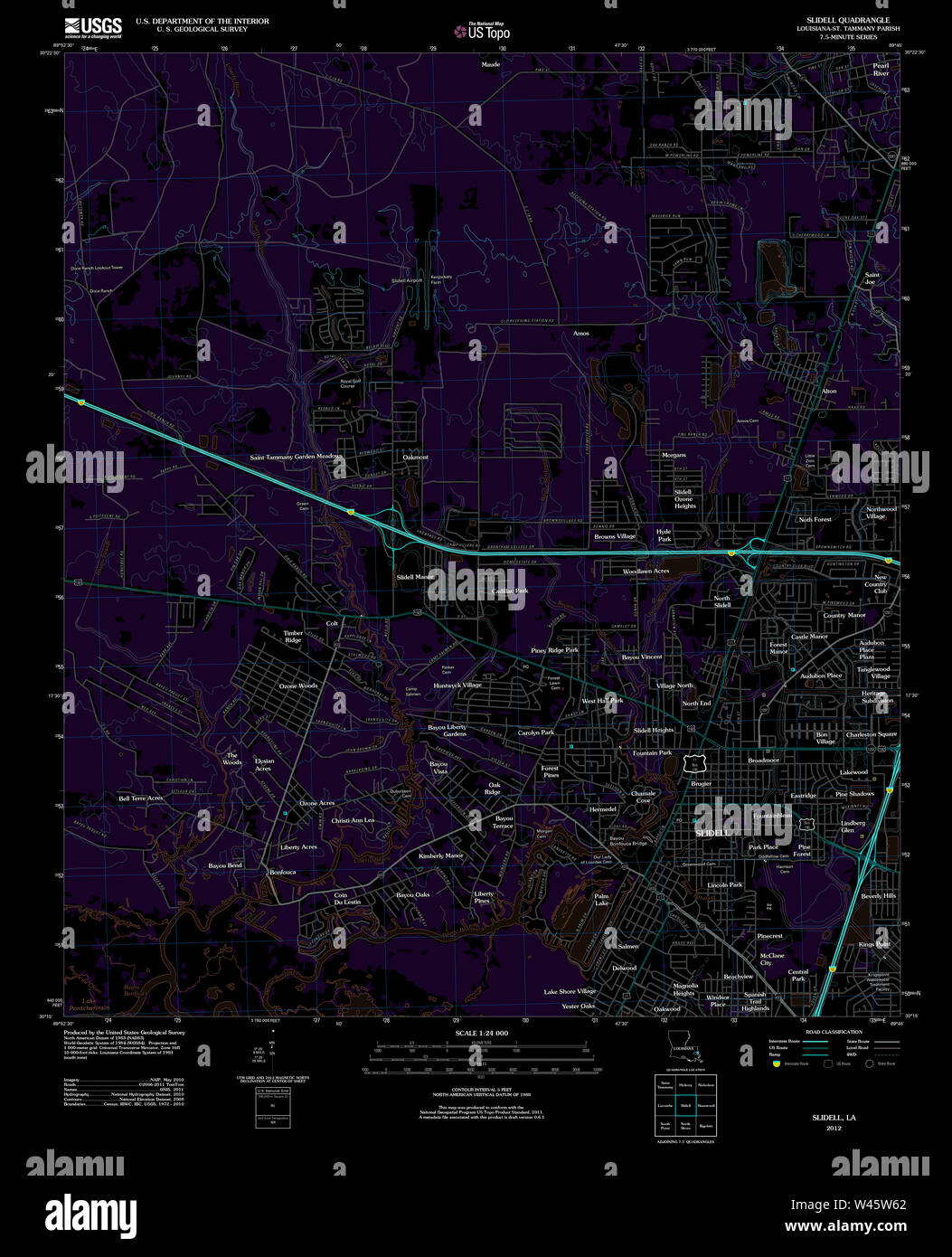 Slidell louisiana map hi-res stock photography and images - Alamy