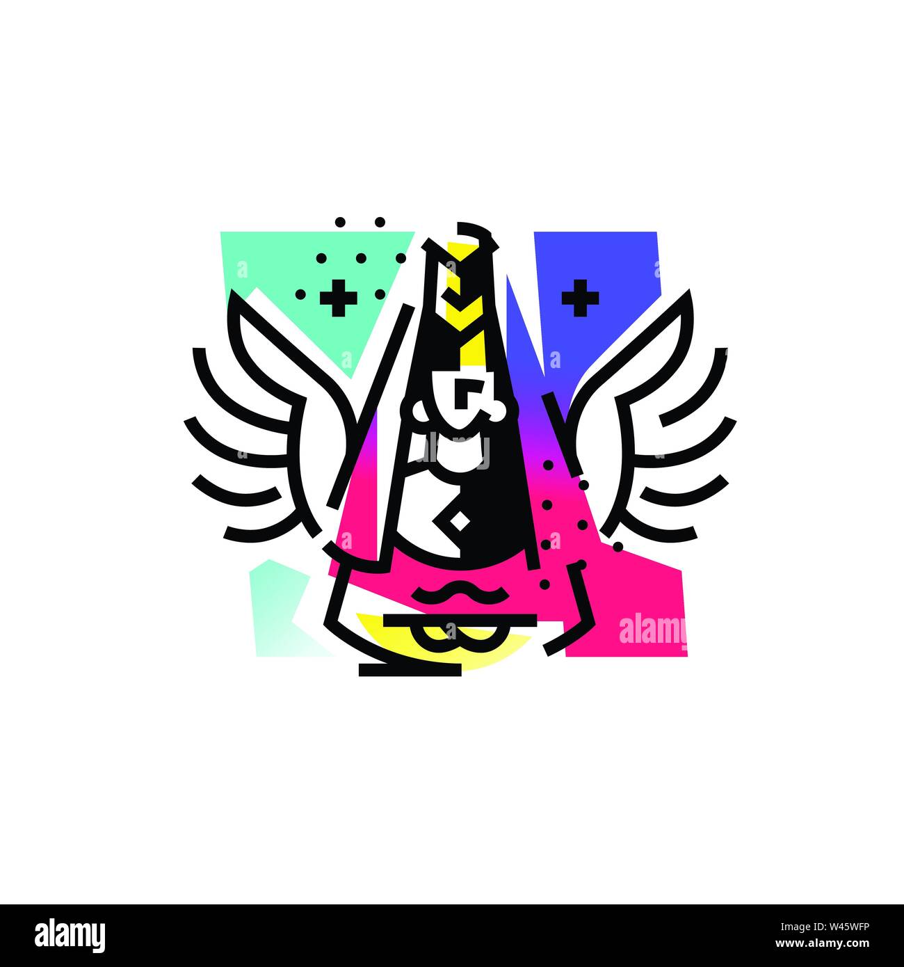 Logo, a girl in a national fashionable suit. Icon of an enic costume ...