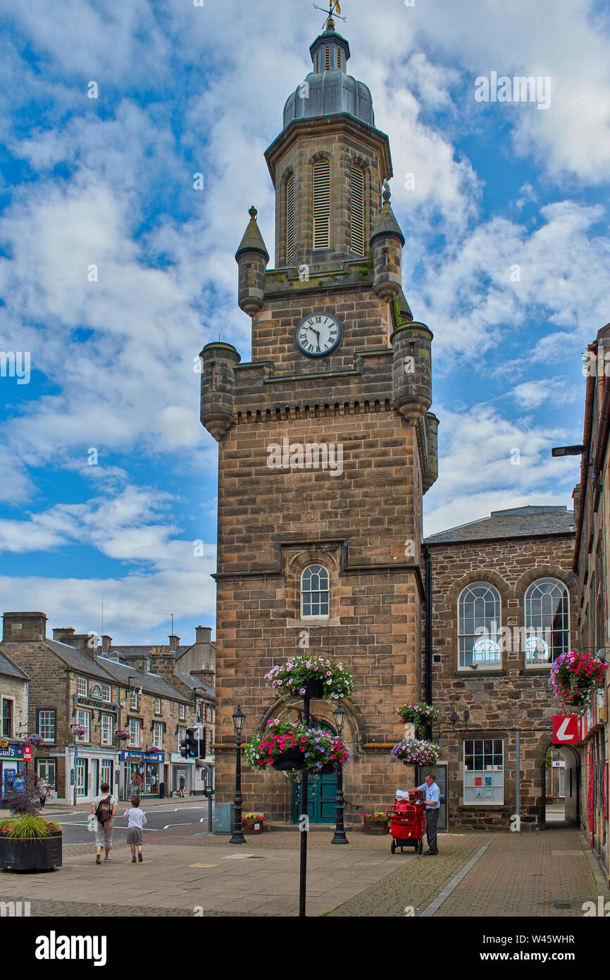 FORRES MORAY SCOTLAND THE FORRES TOLBOOTH BUILDING BUILT 1838 FLOWERS ...