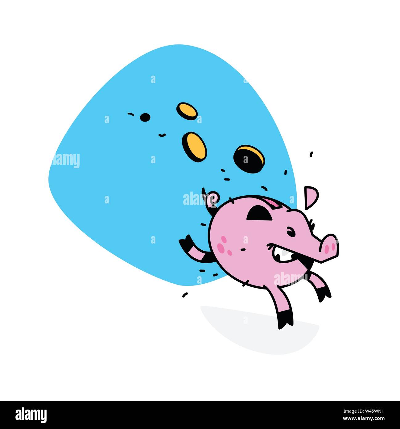 Illustration of piggy bank. Vector illustration. Image is isolated on ...