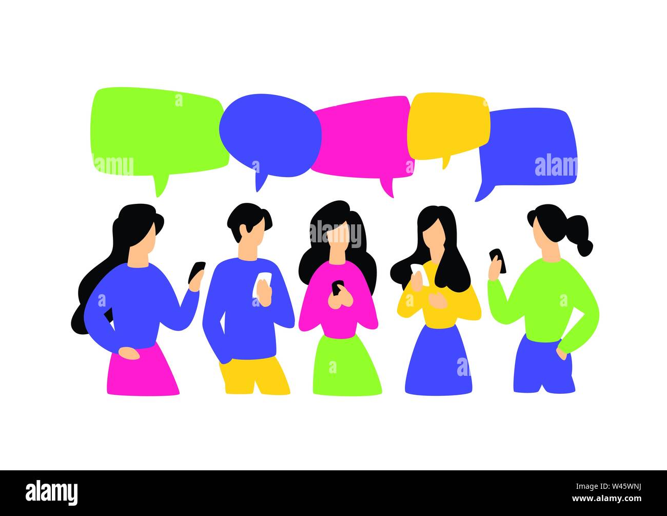Illustration of communicating people. Vector illustration. Image is ...