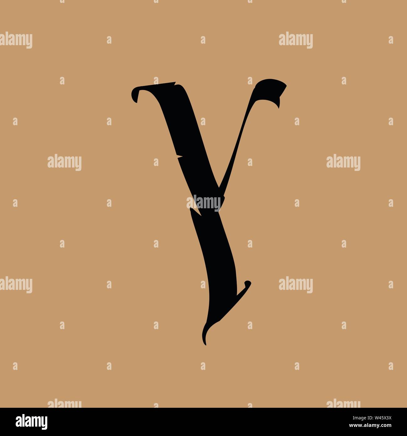 Letter Y, in the Gothic style. Vector. Alphabet. The symbol is isolated ...