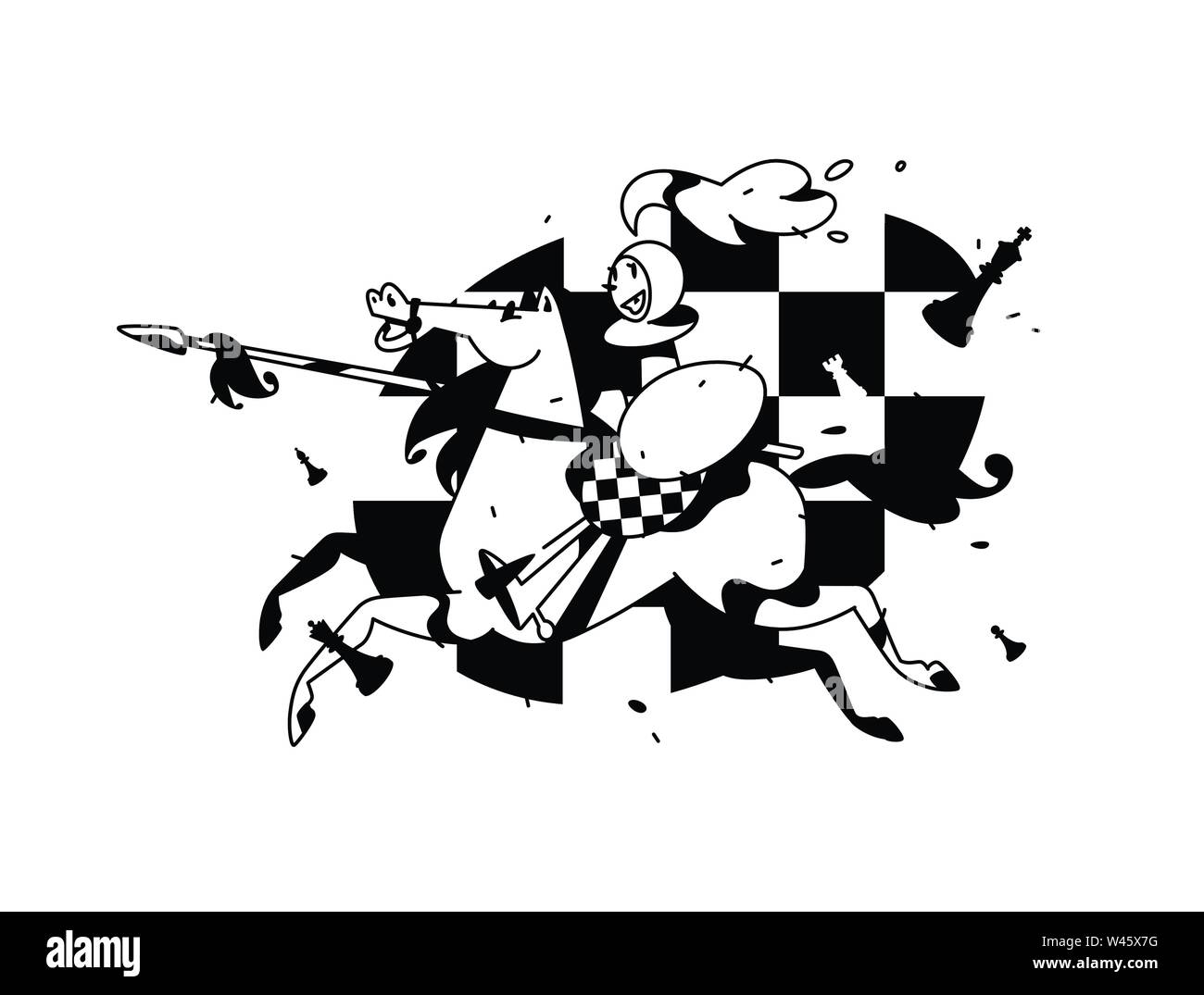 Illustration of Pawns perched. Vector illustration. Image is isolated ...