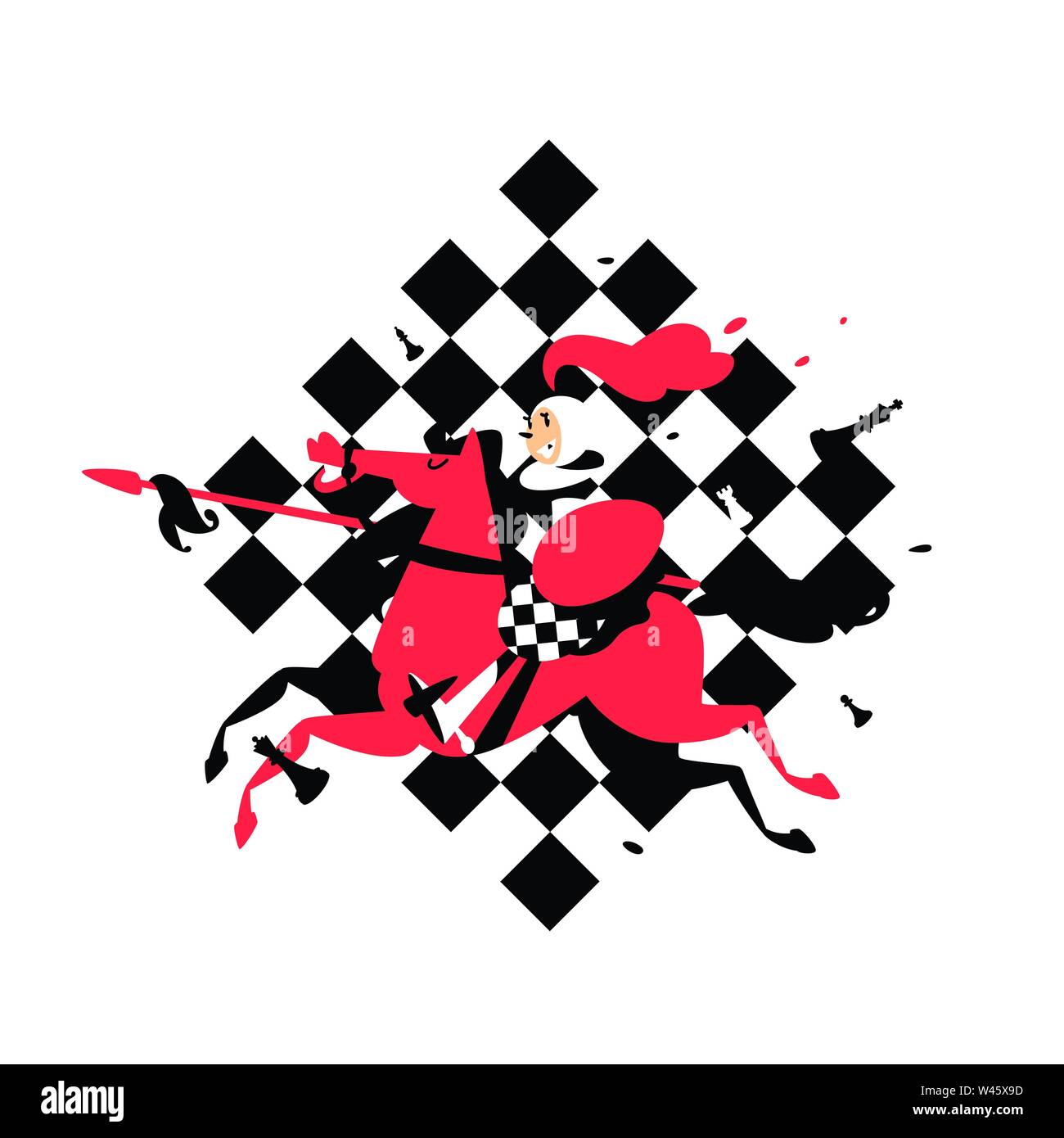 Illustration of Pawns perched. Vector illustration. Image is isolated ...