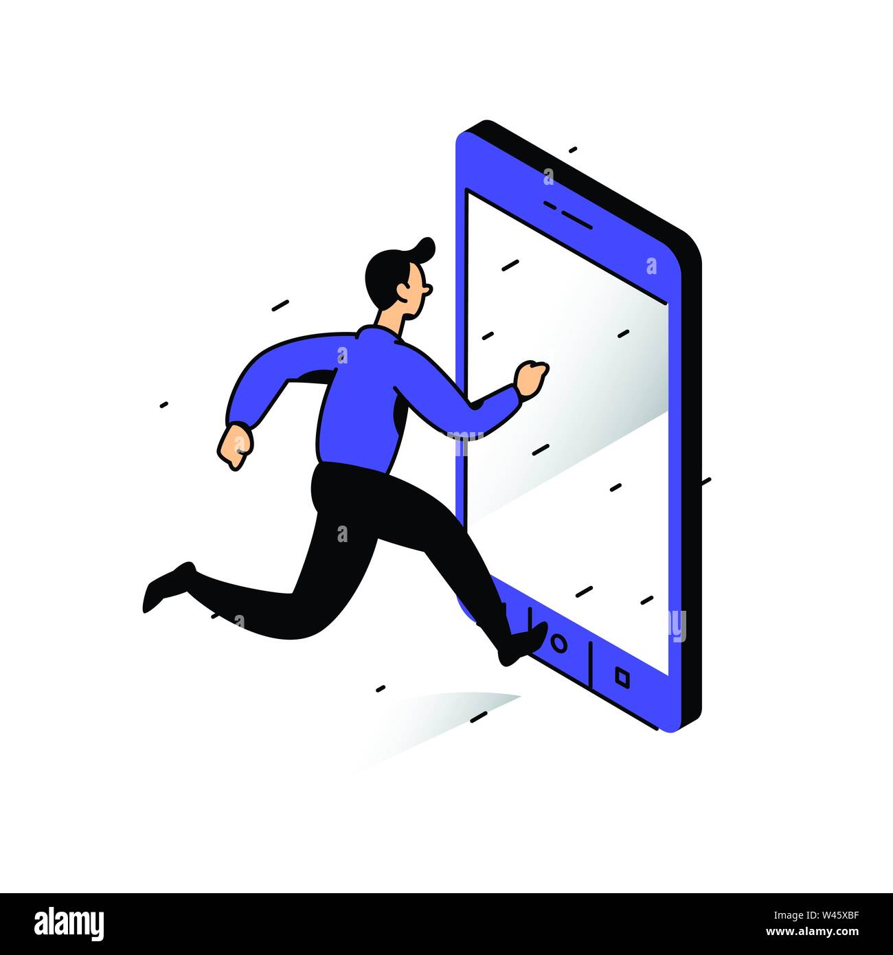 Man runner phone smart Stock Vector Images - Alamy