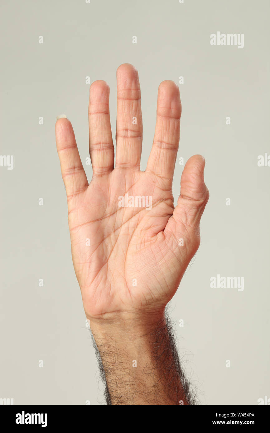 Close up of a man hand making stop gesture Stock Photo - Alamy