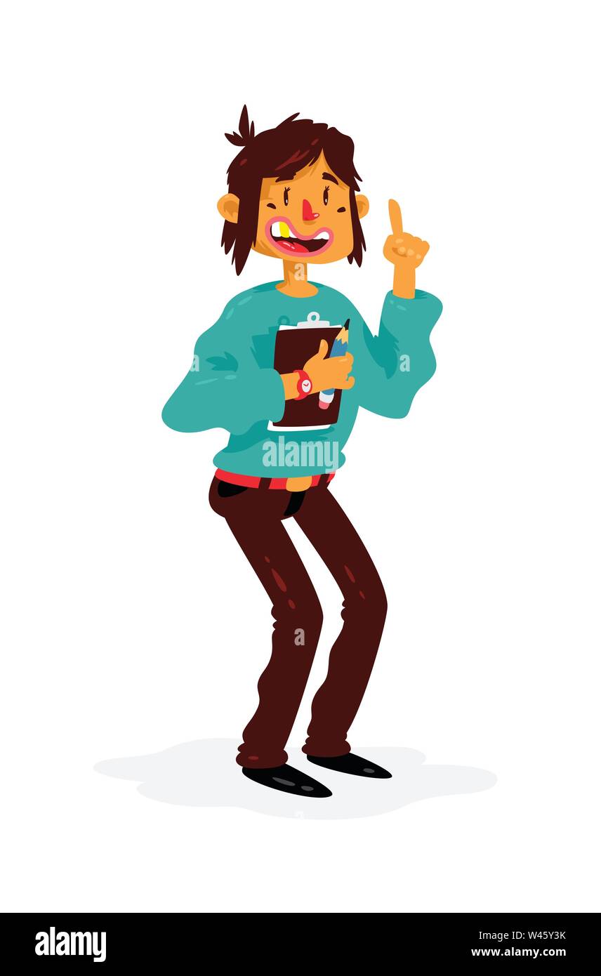 Illustration of a cartoon manager. Vector illustration. A nice ...