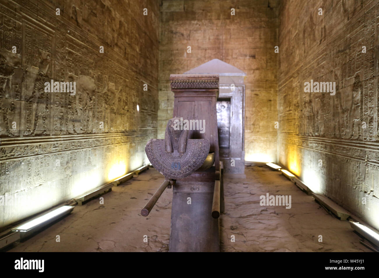 Inside of horus temple in edfu hi-res stock photography and images - Alamy