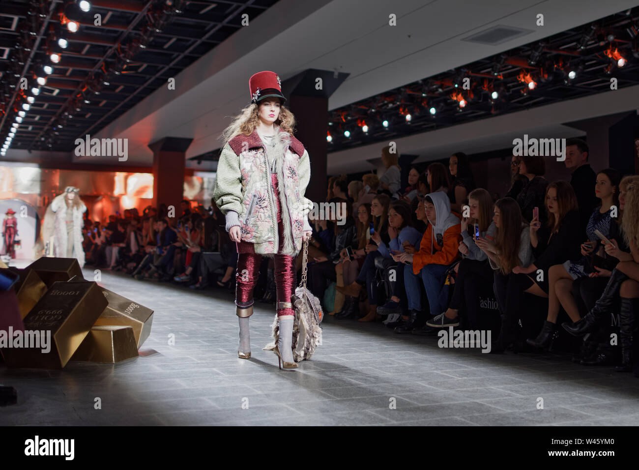 Collection of fashion designer Igor Gulyaev in the fashion show during ...