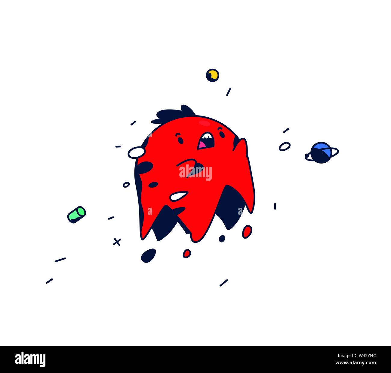 Retro sticker cartoon planet Cut Out Stock Images & Pictures - Alamy