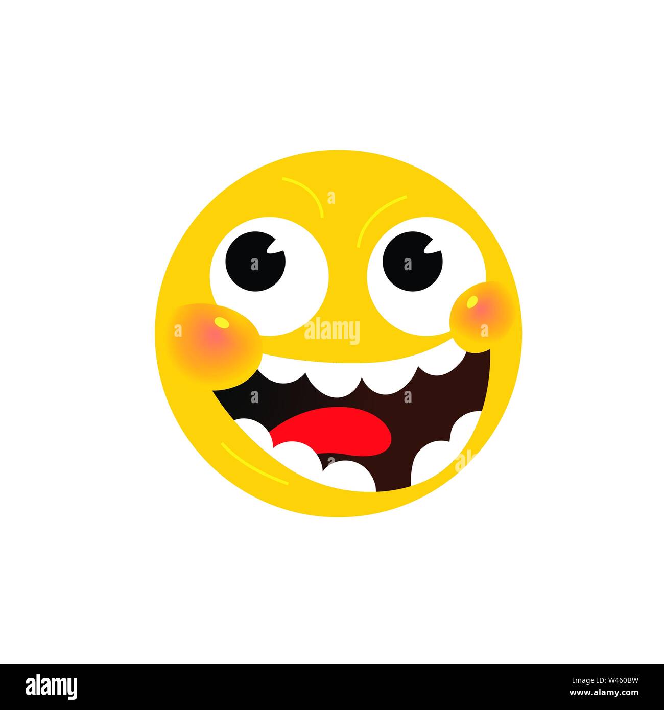 Yellow round head, face. Vector. Flat illustration of stylized human ...