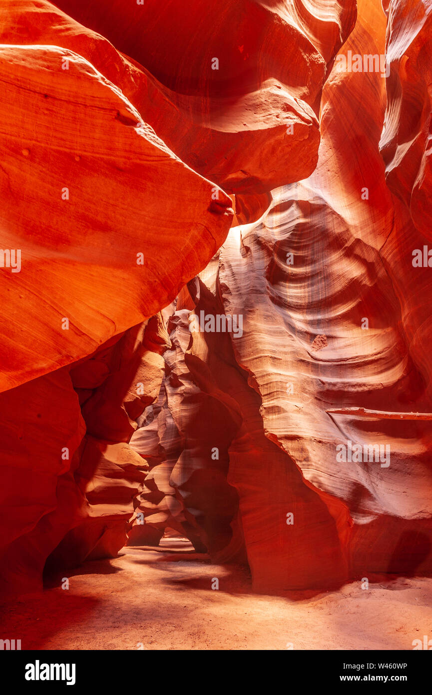 The Deep Red Canyon Walls of the Upper Antelope Canyon, near Page ...