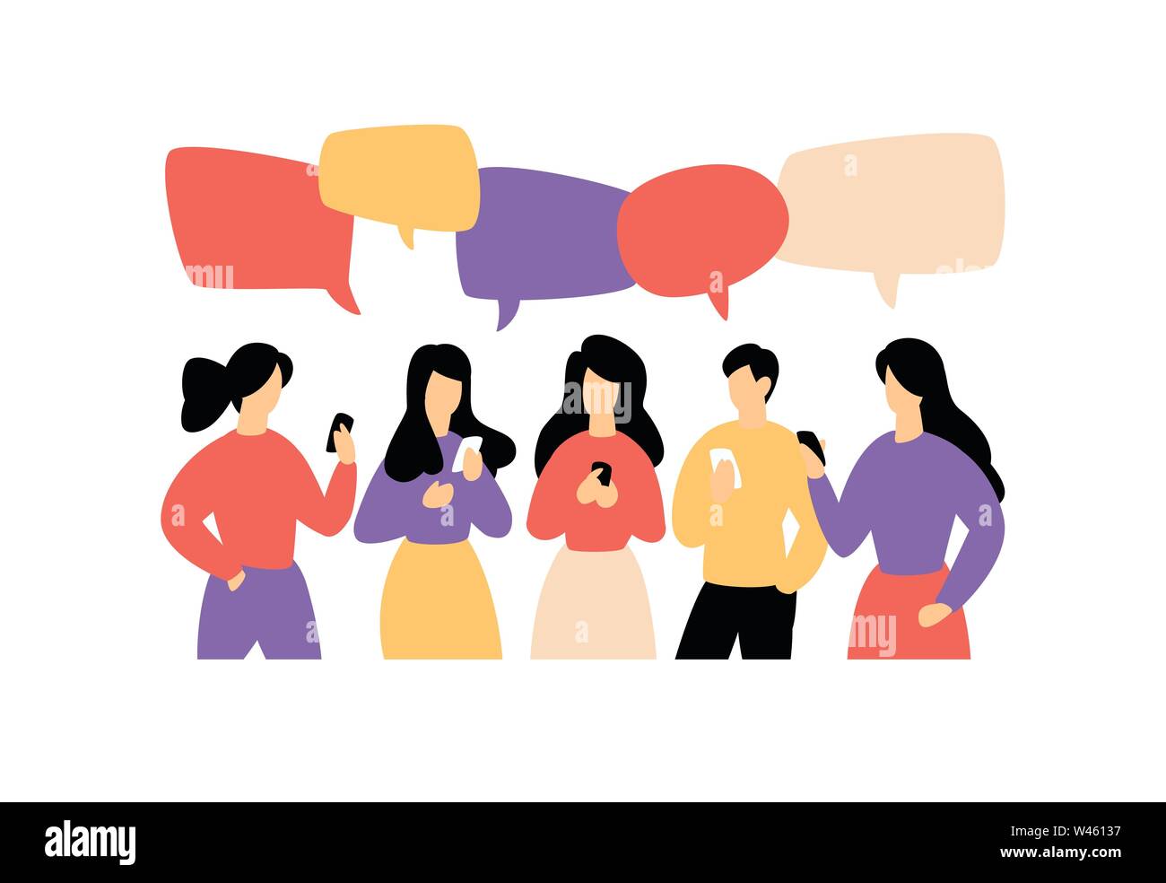 Illustration of communicating people. Vector illustration. Image is ...