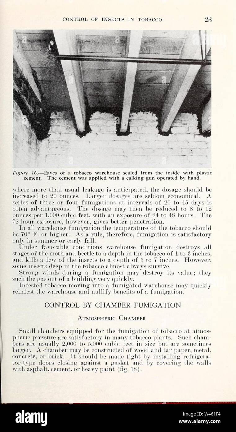 Control of insects in stored and manufactured tobacco (Page 23 Stock ...