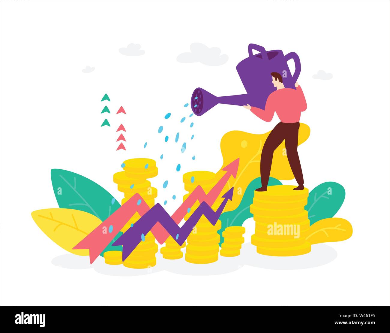Economic growth cartoon illustration Stock Vector Images - Alamy