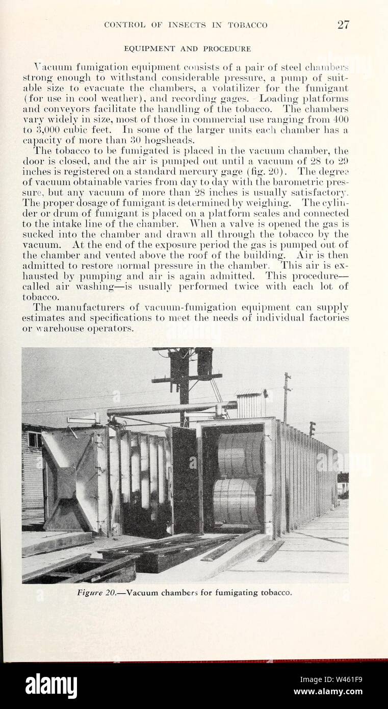 Control of insects in stored and manufactured tobacco (Page 27 Stock ...