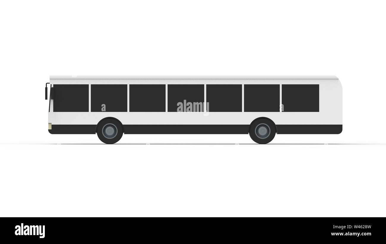 3d rendering of a large white people carrying bus isolated in white ...