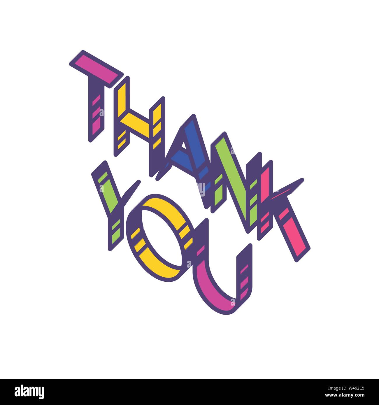 The inscription is bright Thank you. Vector. Linear, contour letters ...