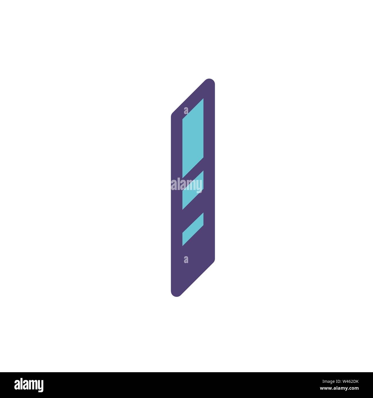 Logo, sign of the letter I. Vector. Linear, outline icon. Isometry, 3D ...