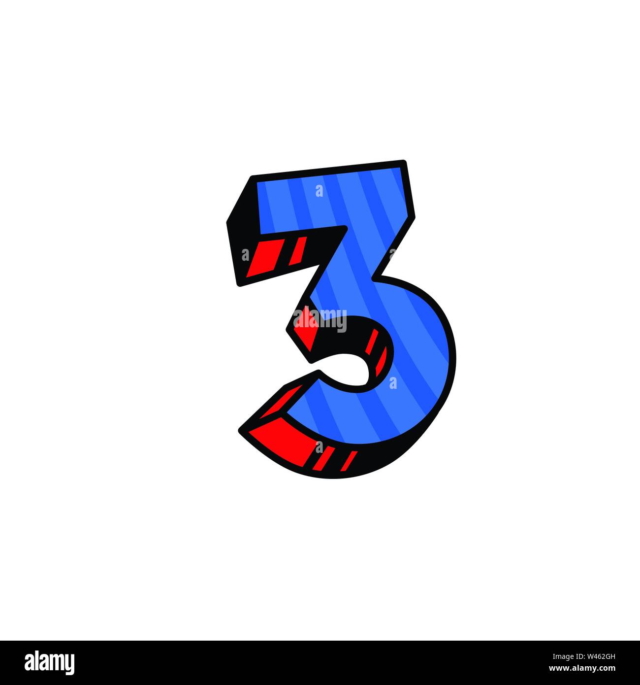 Figure 3 in cartoon style. Vector. Dark blue linear, contour figures ...