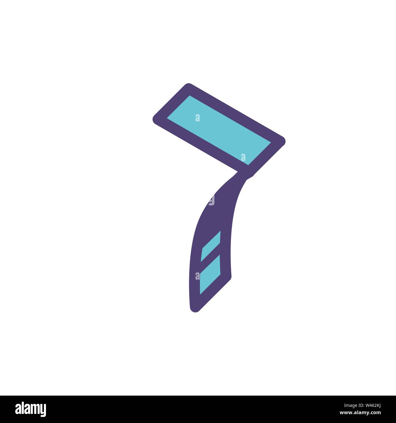 Logo, sign number 7. Vector. Linear, outline icon. Isometry, 3D. Color ...