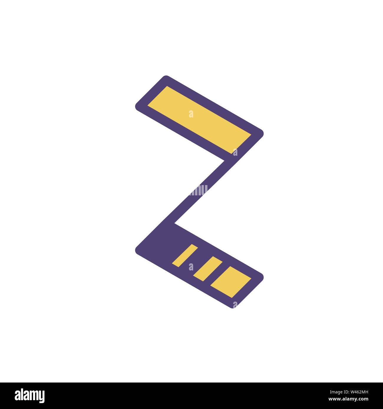 Logo, sign of the letter Z. Vector. Linear, outline icon. Isometry, 3D ...
