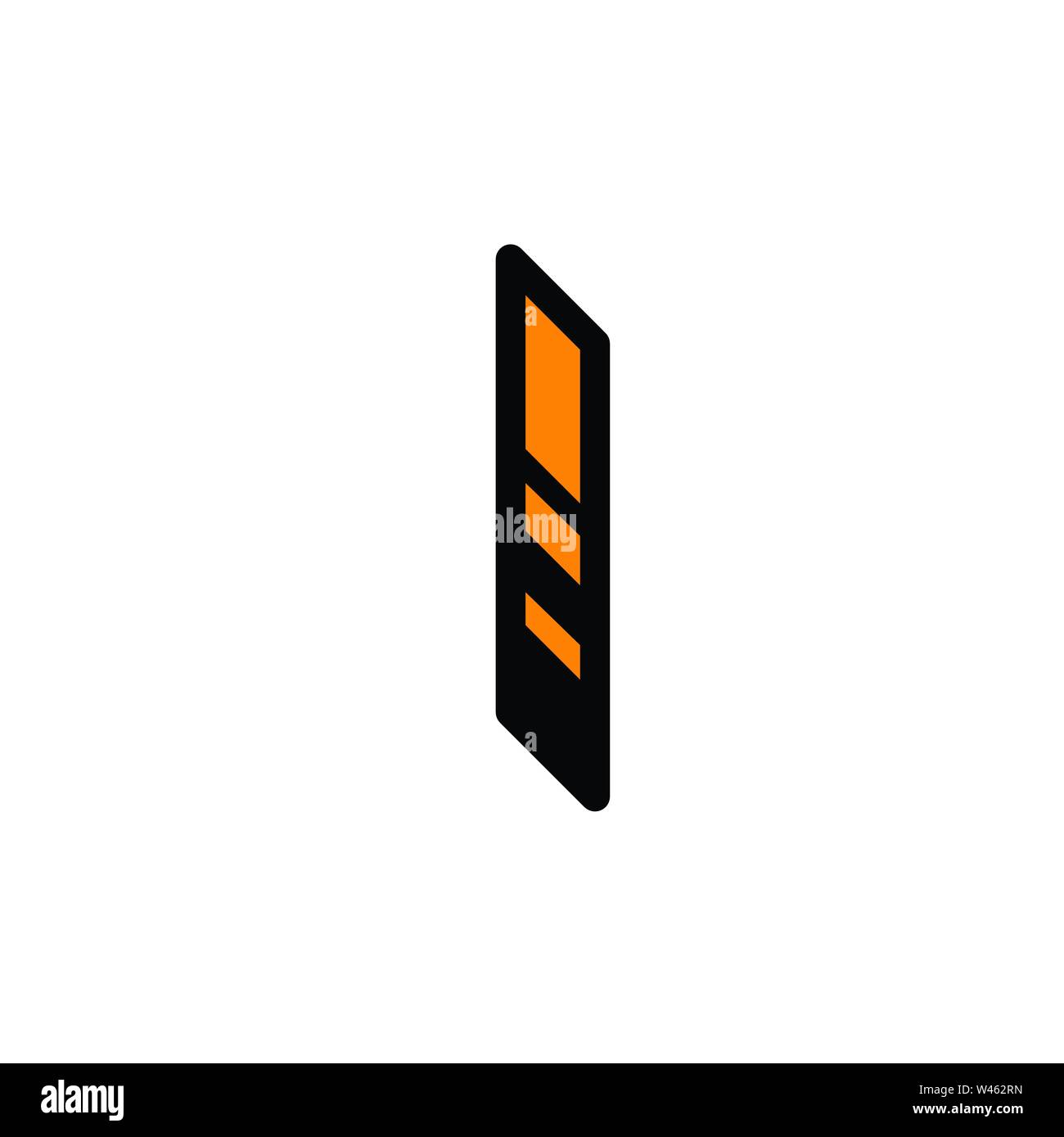 Bright letter I. Vector. Linear, contour letter. Isometry, 3D. Colored ...