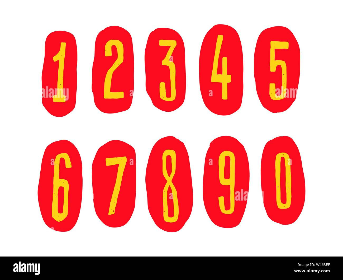 Bright Arabic numerals. Vector. Linear, contour figures. Isometry, 3D ...