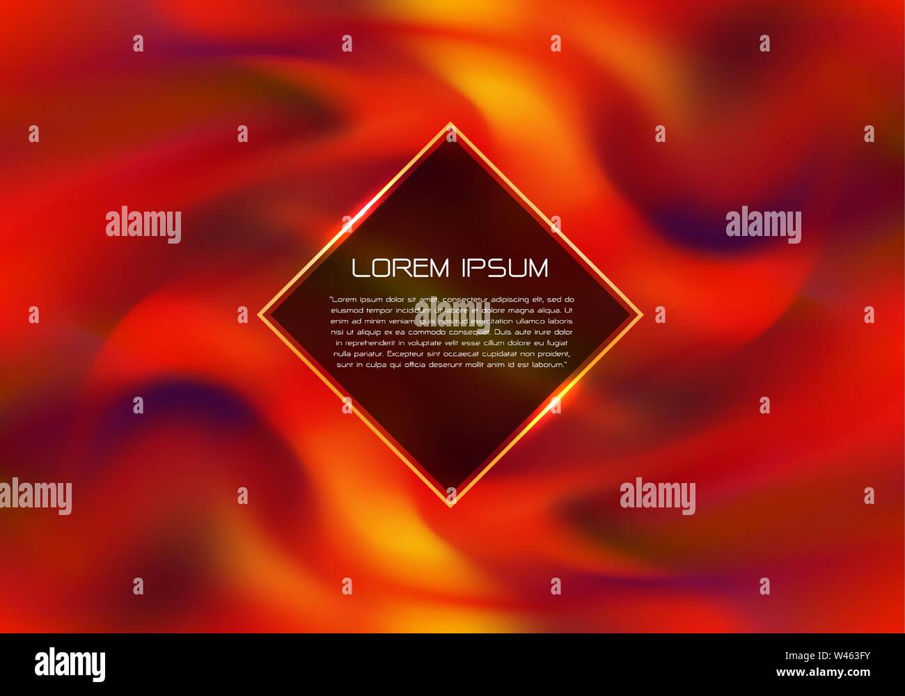 Abstract red fire spinning with gold flame and text design modern ...