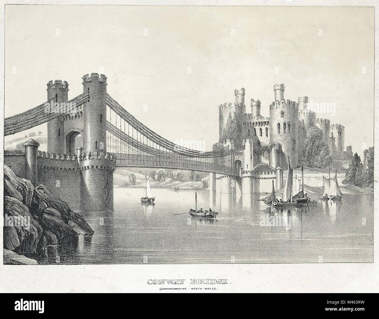 Conway Bridge.(Carnarvonshire, North Wales Stock Photo - Alamy