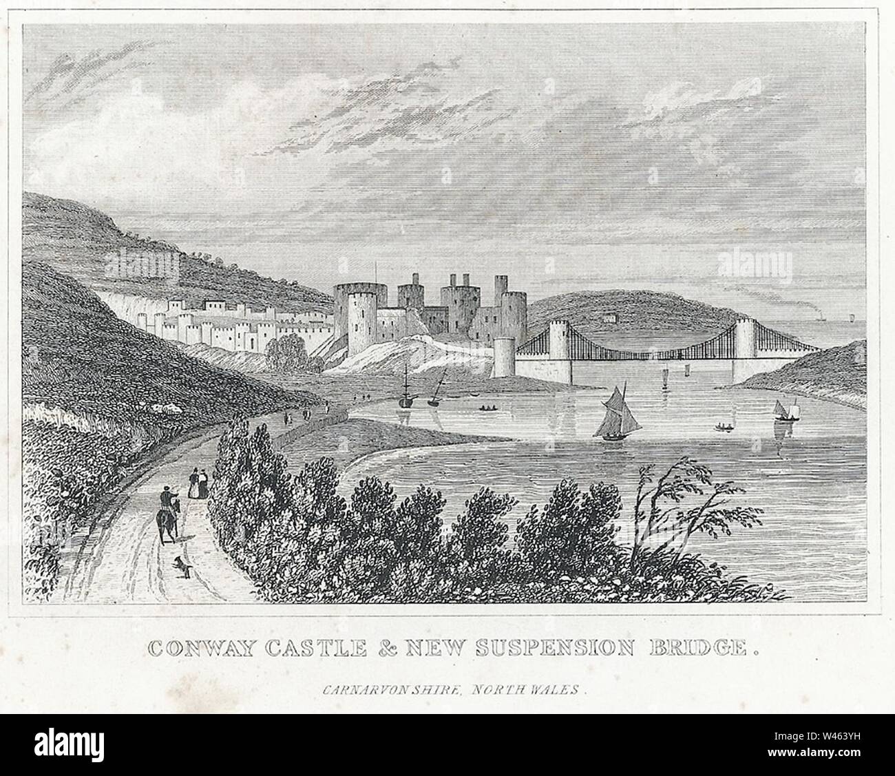 Conway castle suspension bridge hi-res stock photography and images - Alamy