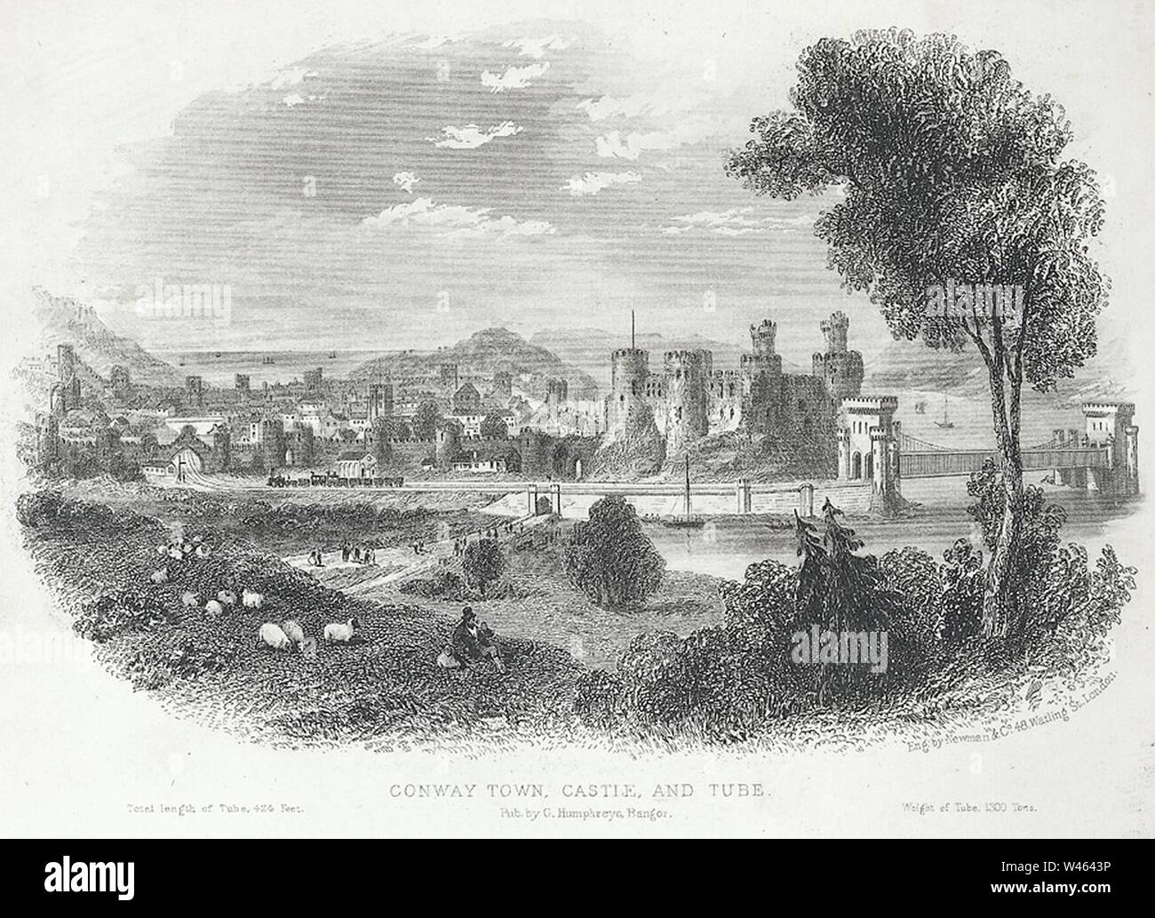 Conway town, castle, and tube Stock Photo - Alamy