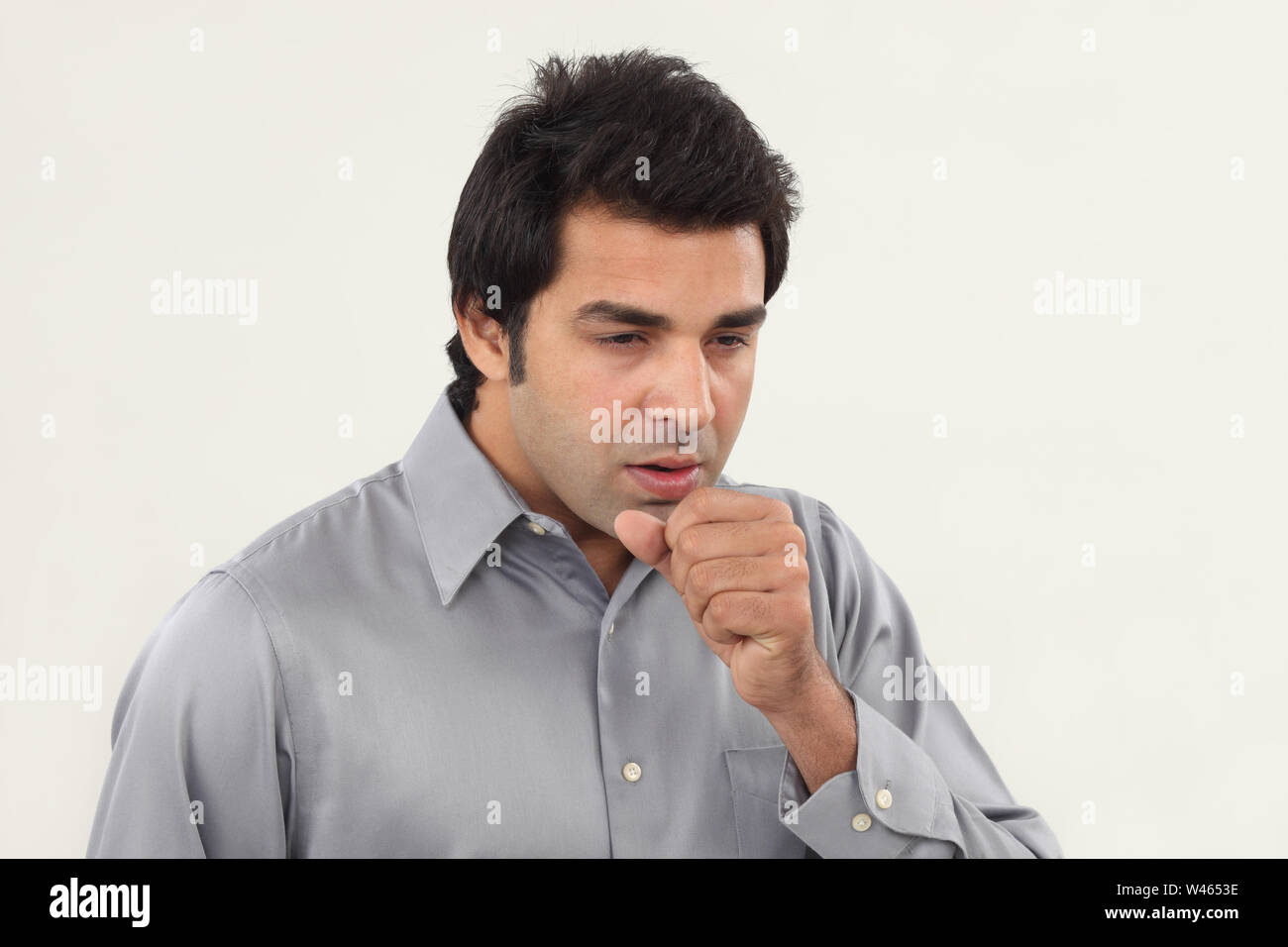 Close up young man infectious hi-res stock photography and images - Alamy