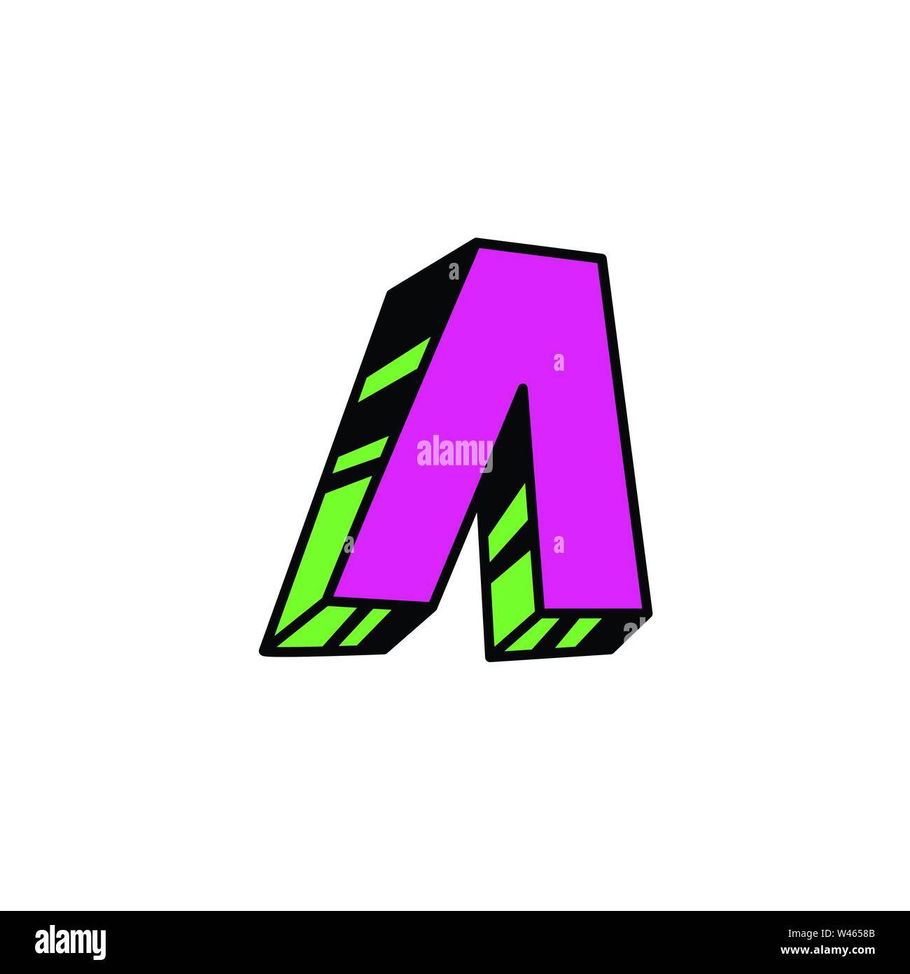 Letter in cartoon style. Vector. Bright red Latin letter. Bulk forms ...