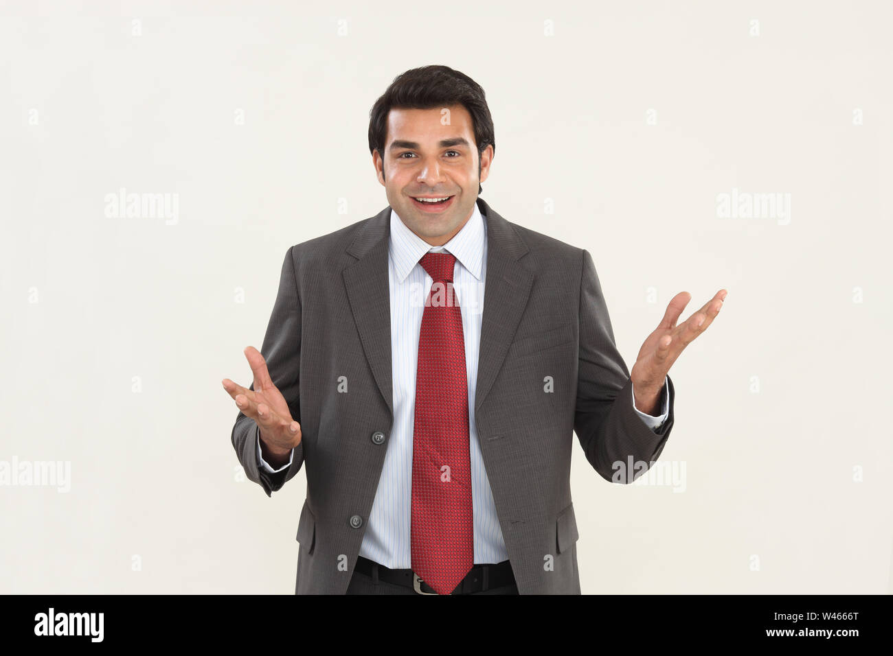 Portrait of a businessman explaining Stock Photo - Alamy